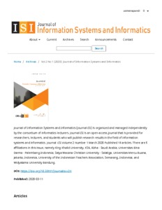 Journal of Information Systems and Informatics - Bina Darma e-Journal